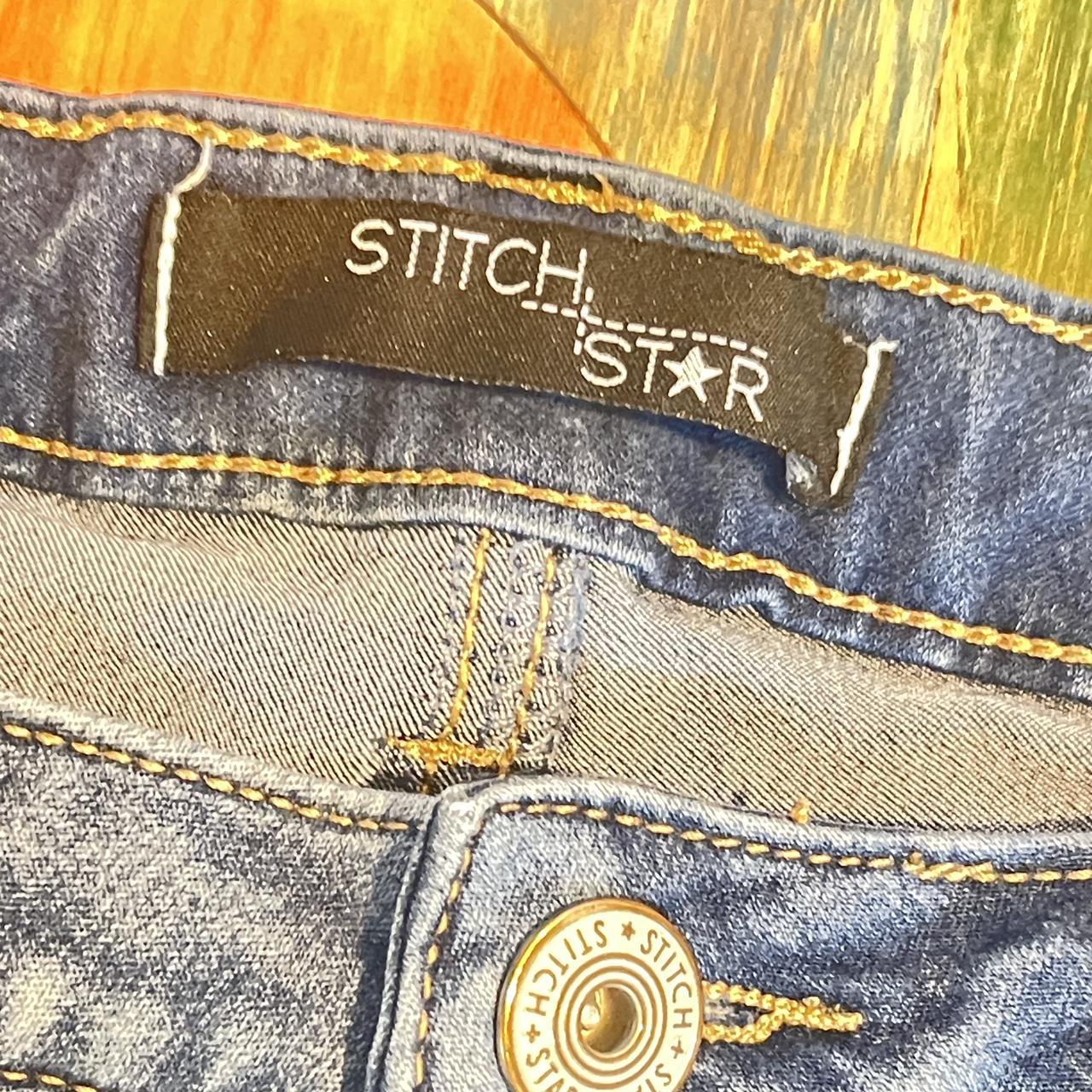 Stitch Star Stretch Jeans Denim Medium Wash Size 10... - Depop