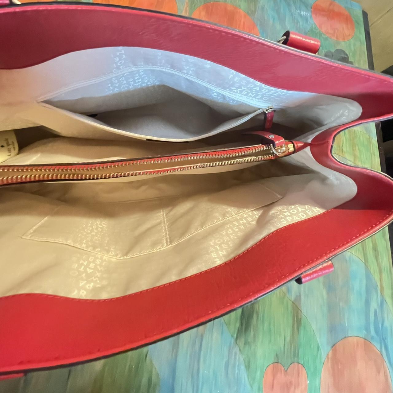 Kate Spade RED Handbag Purse Bag Pockets Rn 0102760... - Depop