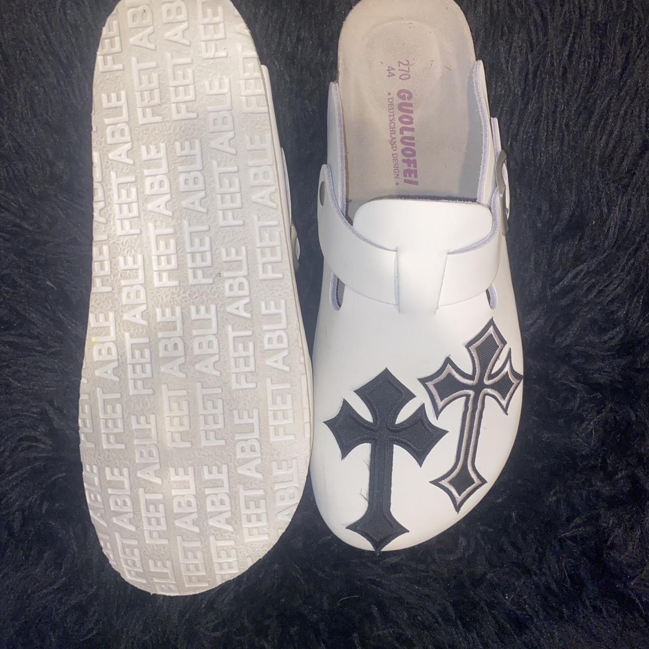 Custom Chrome Hearts Inspired Clogs Size 11... - Depop