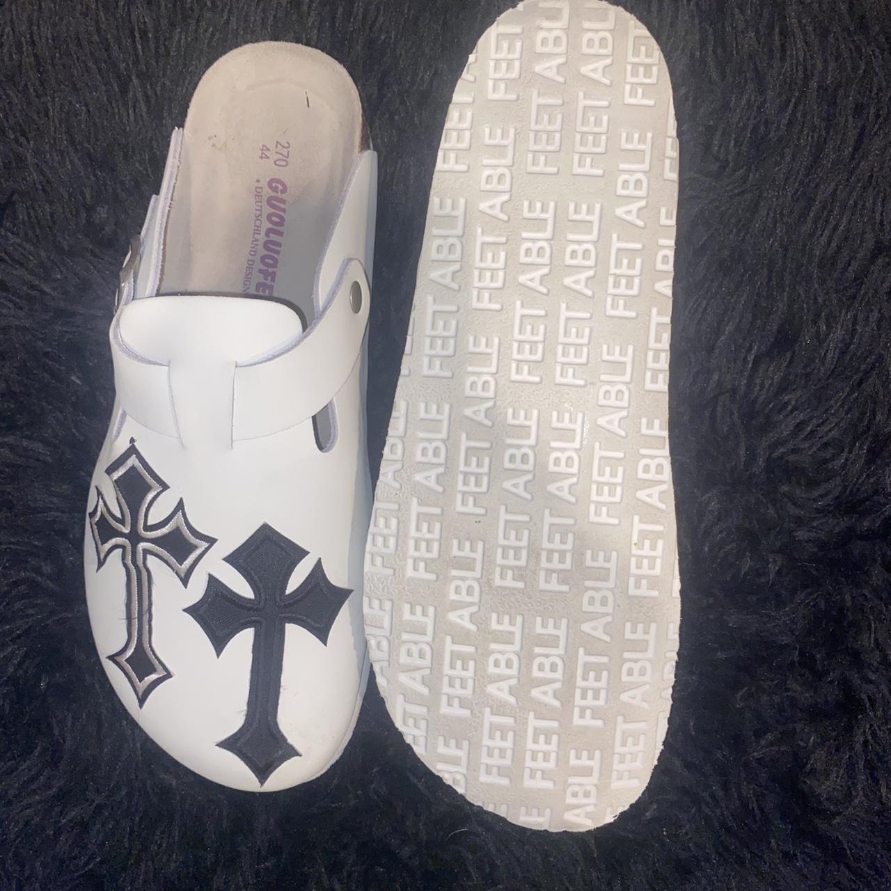 Custom Chrome Hearts Inspired Clogs Size 11... - Depop