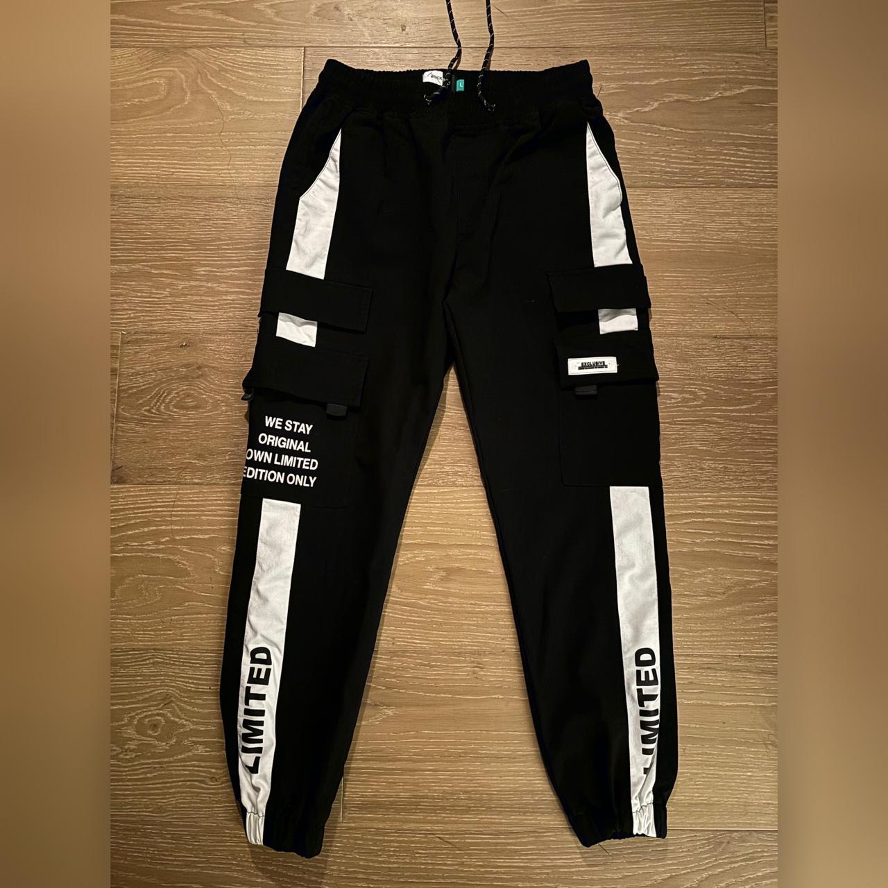 Rock Salt Cargo Joggers, Black and white, Cargo... - Depop