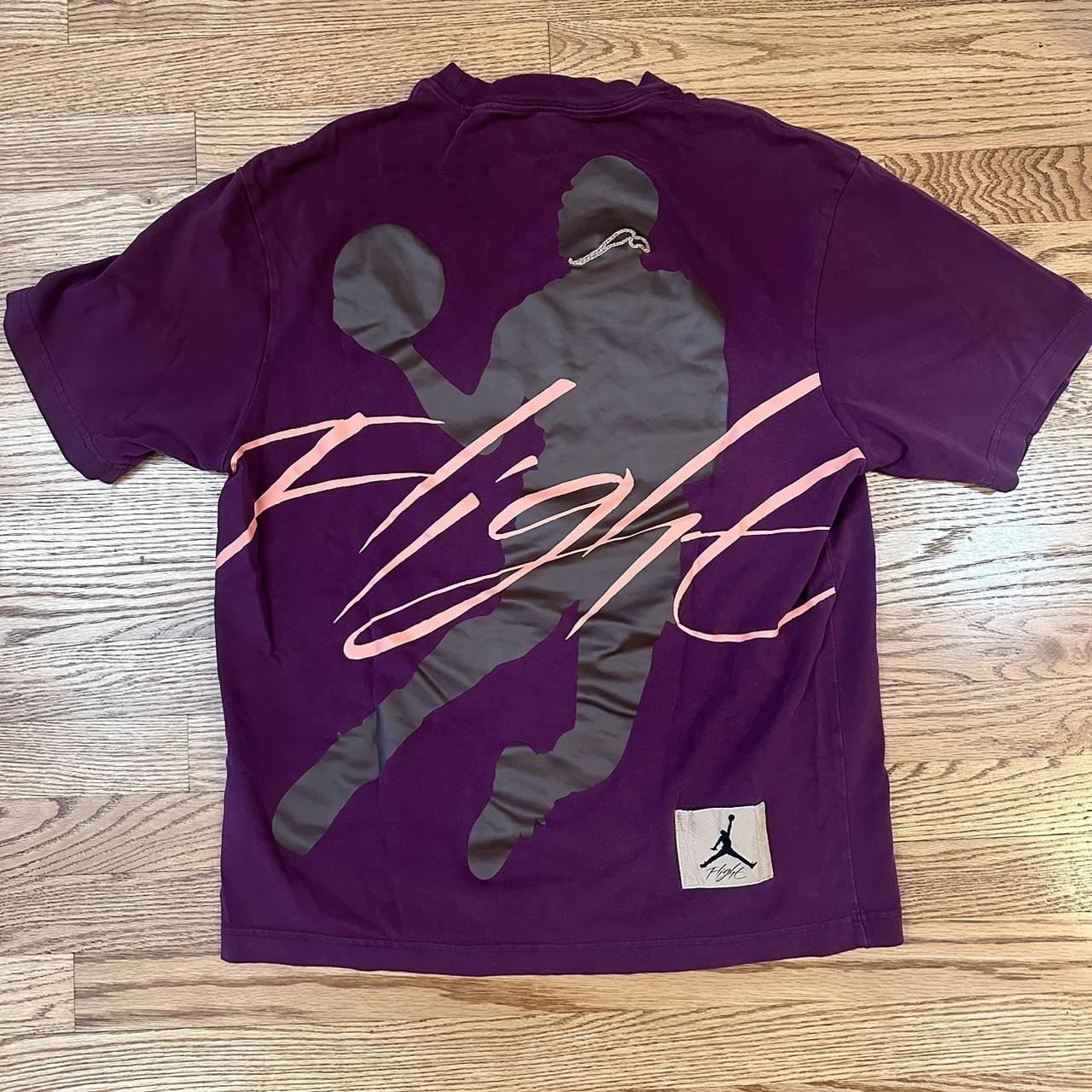 M heavy weight dark purple Jordan tee with crazy... - Depop