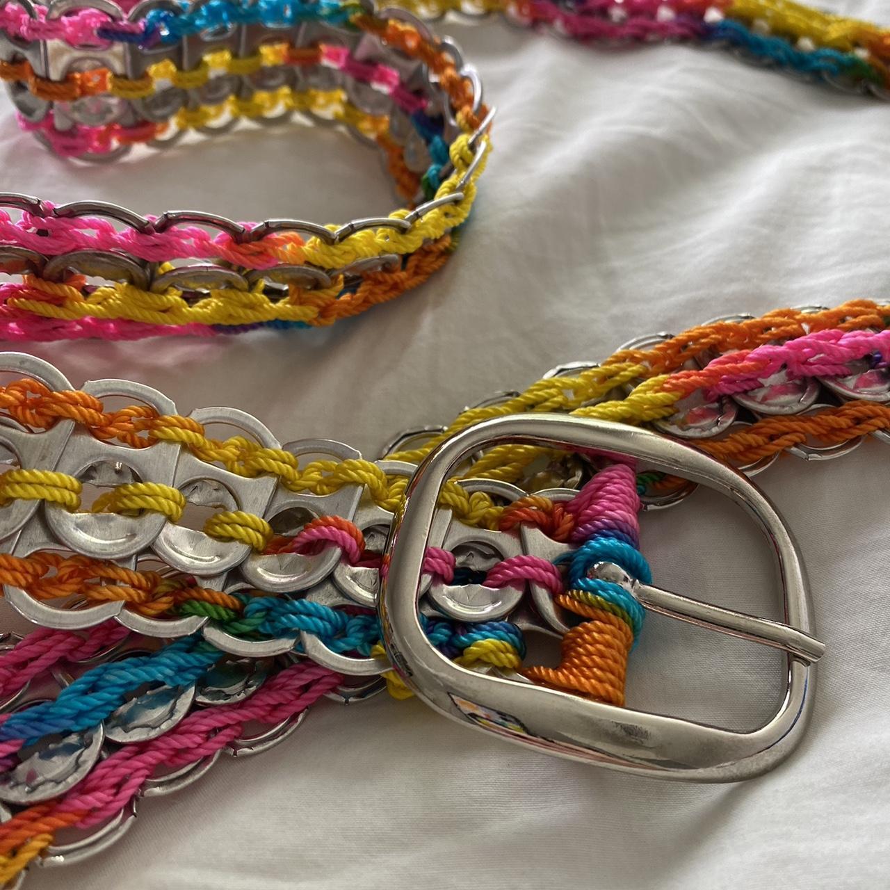 Rainbow woven soda pop tab belt! Length: 53” Other... - Depop