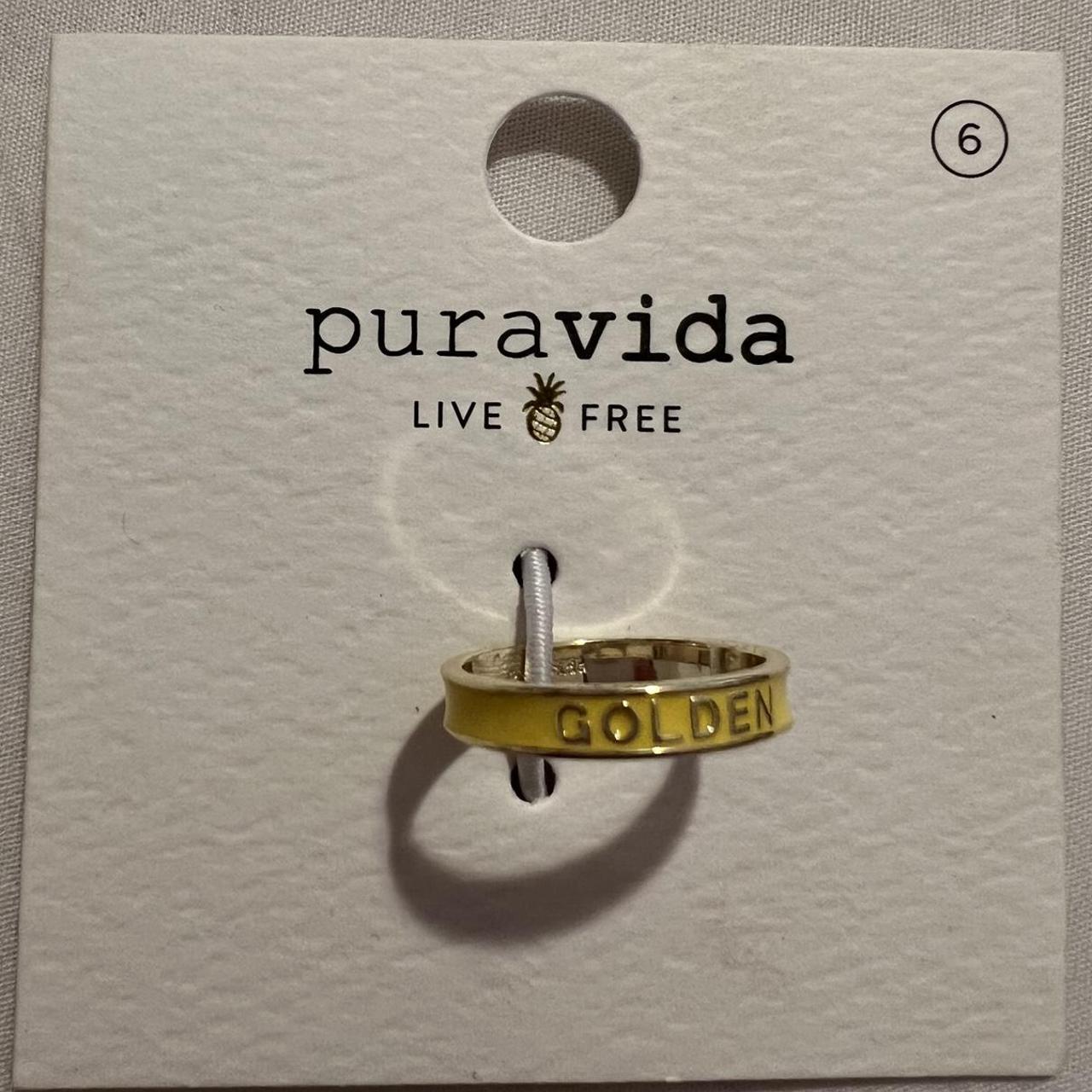 Pura Vida golden ring. Retails for $14 Size 6 - Depop