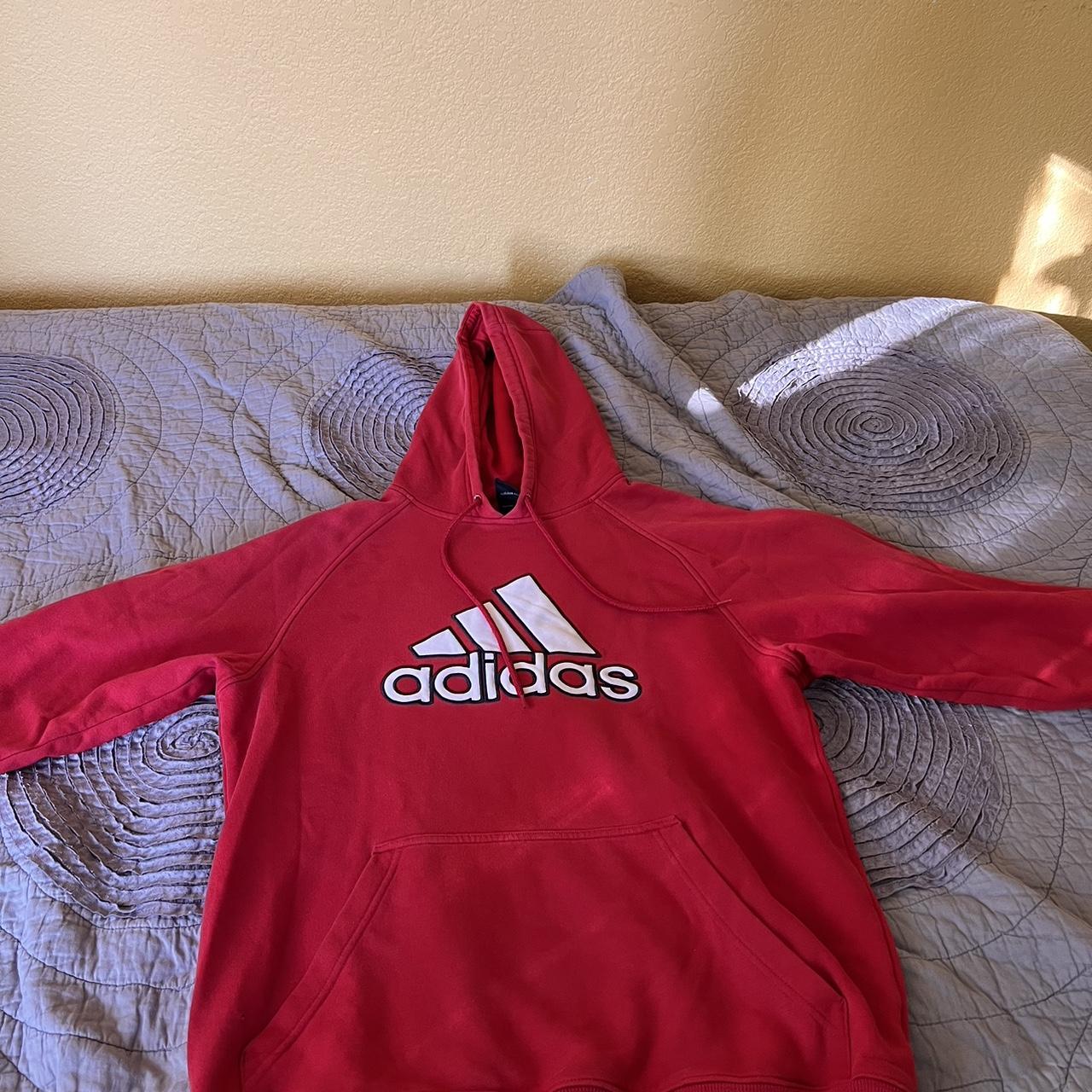 Medium Red Adidas Sweatshirt/Hoodie #Adidas #Hoodie... - Depop