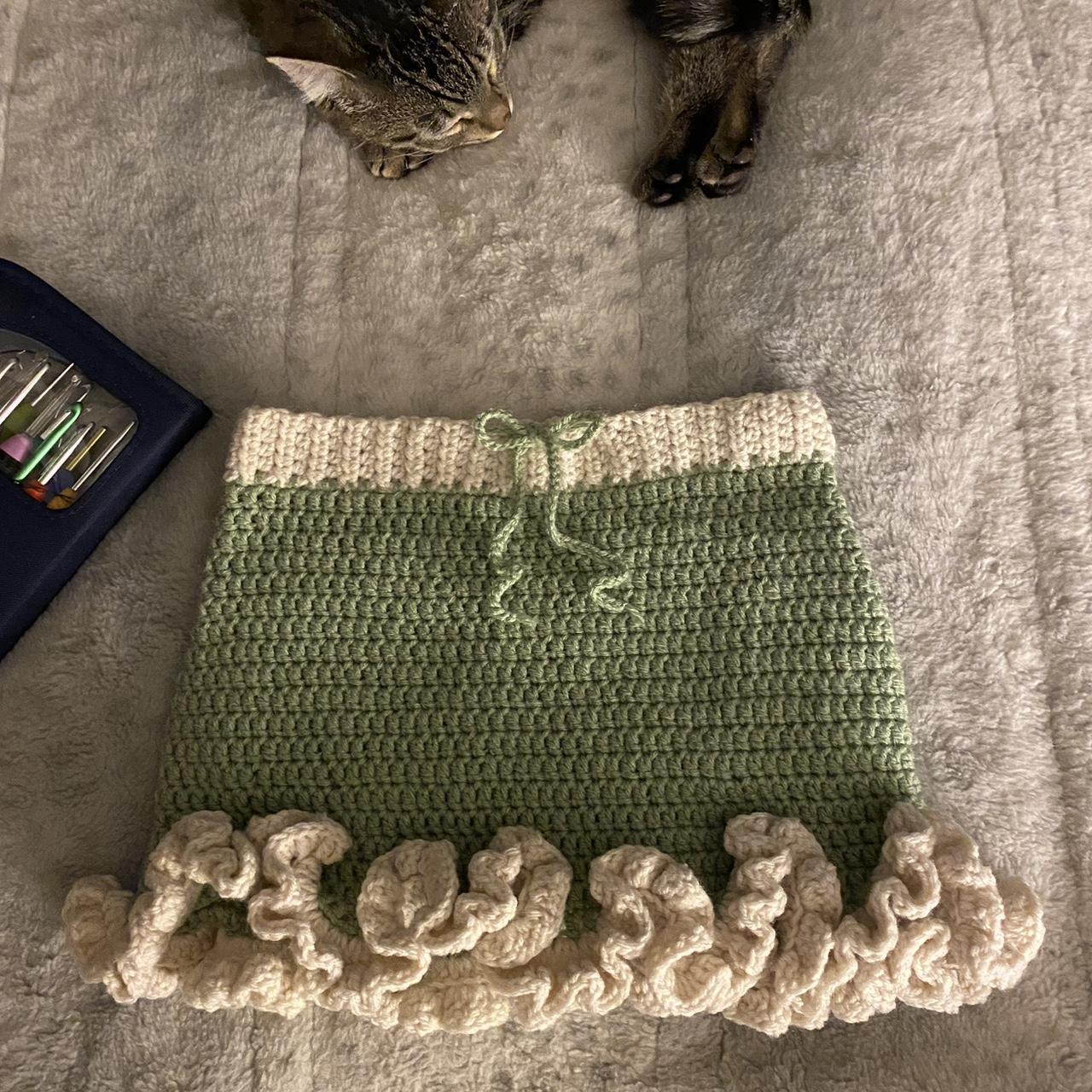 Custom Crochet Ruffle Mini Skirt For Justice🌼 Do Not Depop
