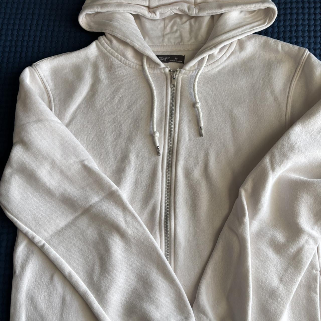 Primark off-white zip up hoodie Mens medium | Depop