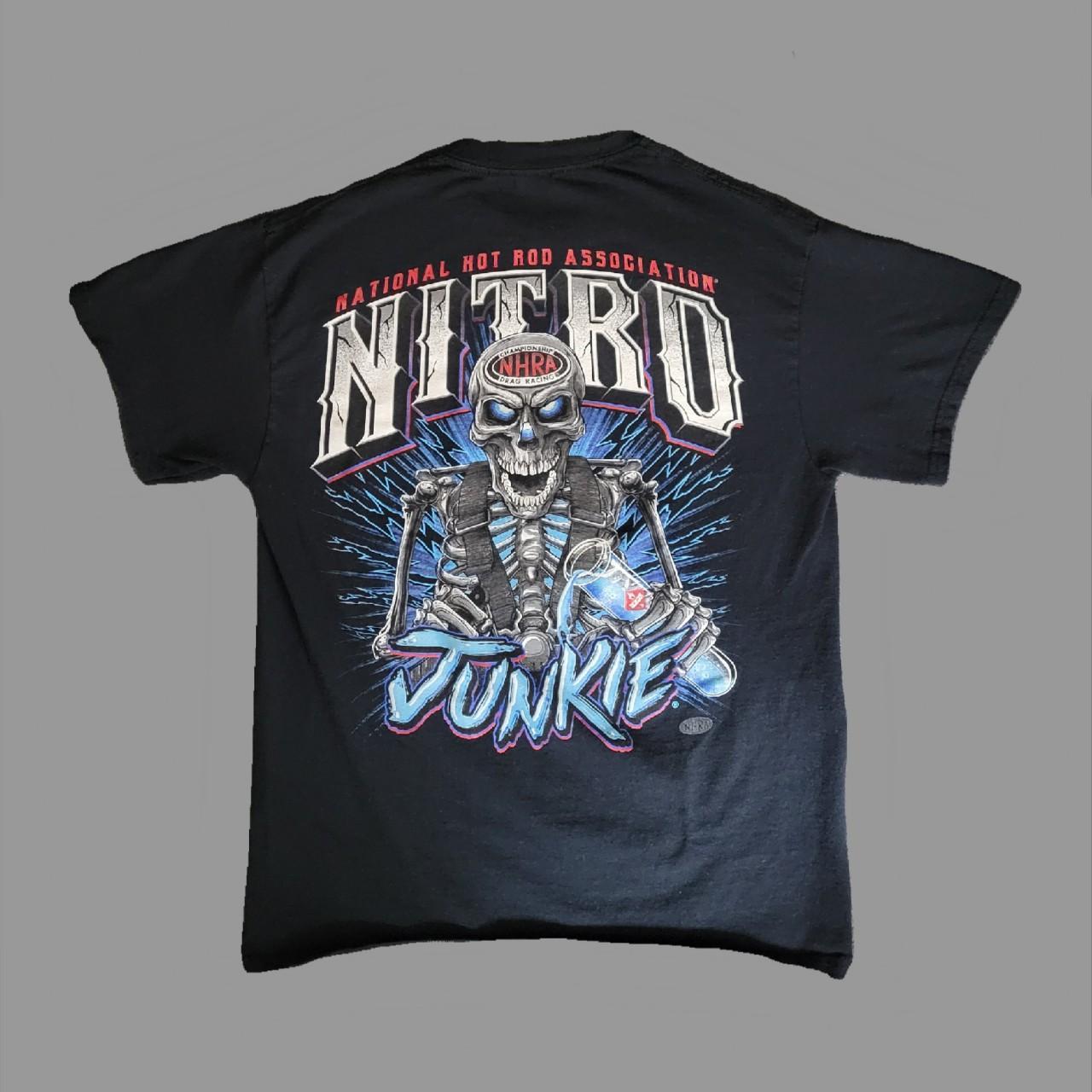 NHRA Nitro Junkie Graphic Print Racing Shirt Size... - Depop