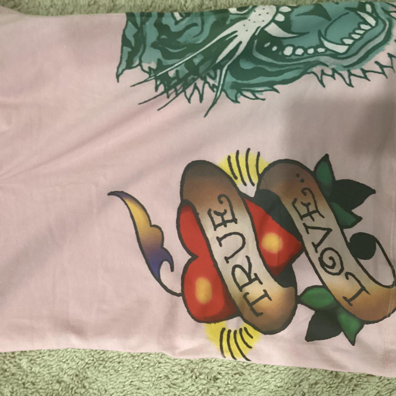Ed Hardy pink y2k top NWT Sz L but best fits M runs... - Depop