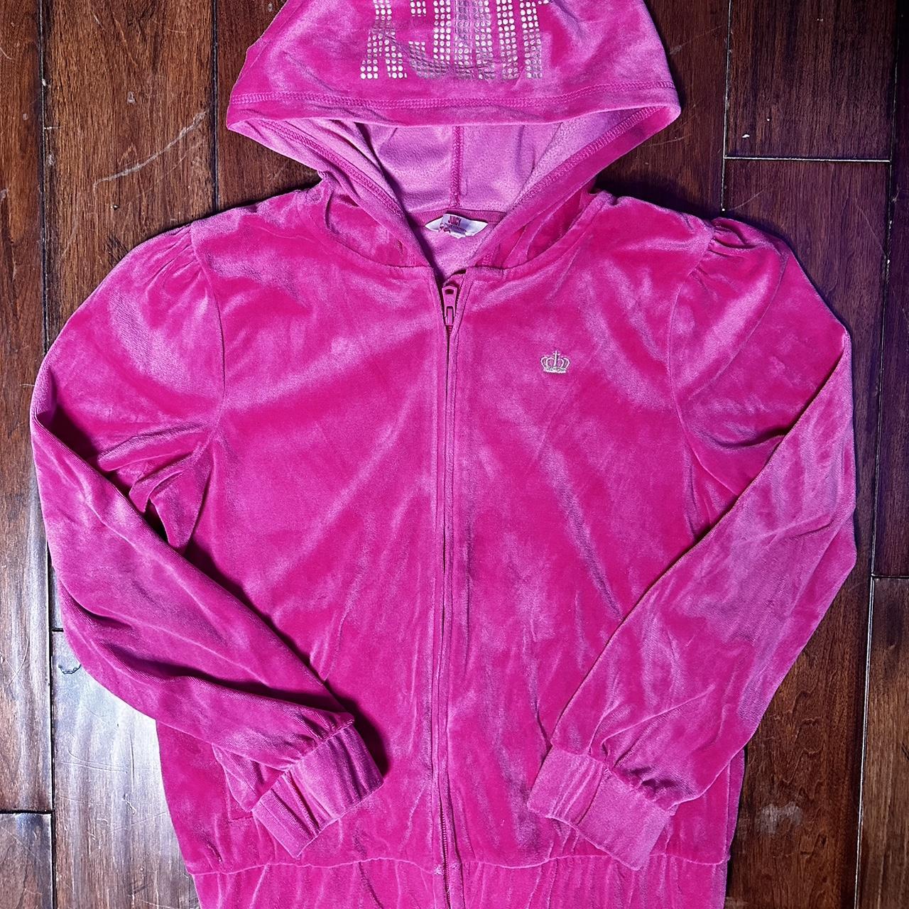 Juicy Couture Velour Zip Up Jacket size: XL in... - Depop