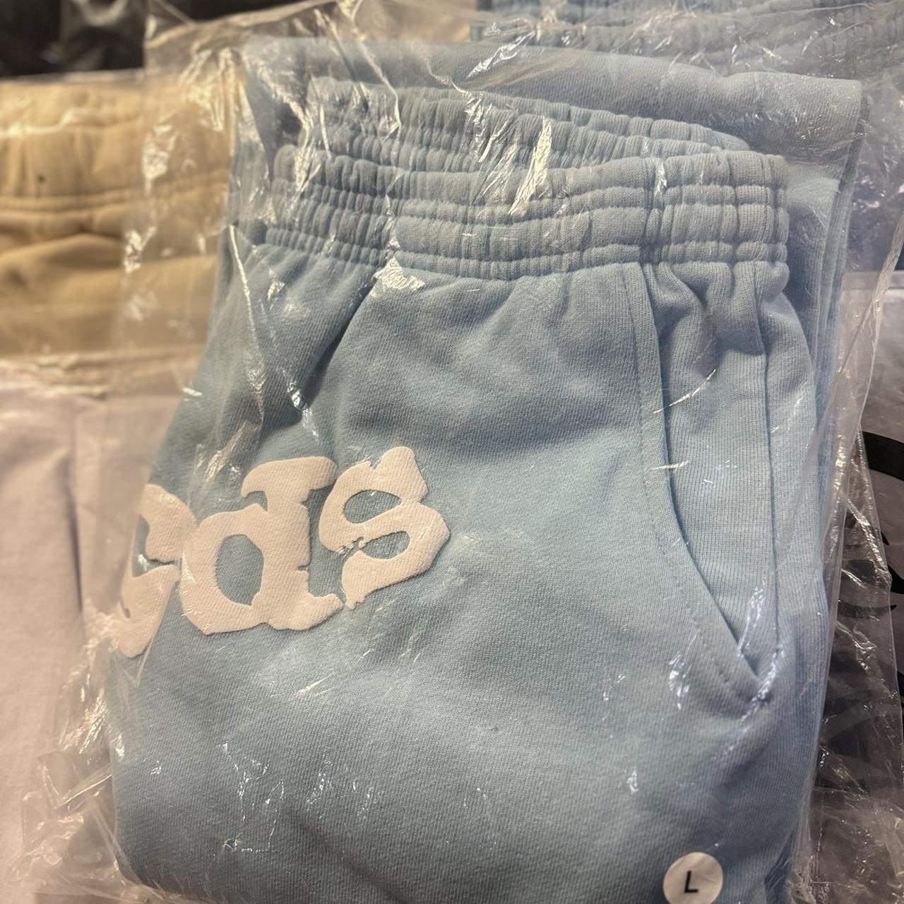Baby blue spider sweats M-L - Depop