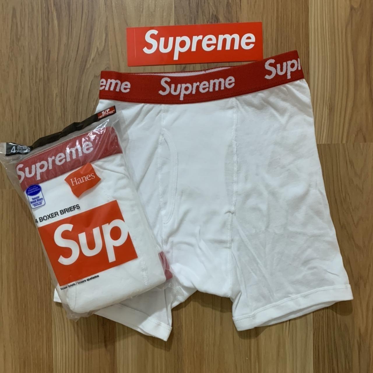 Supreme Hanes Boxer Briefs Size :M New Condition 5... - Depop