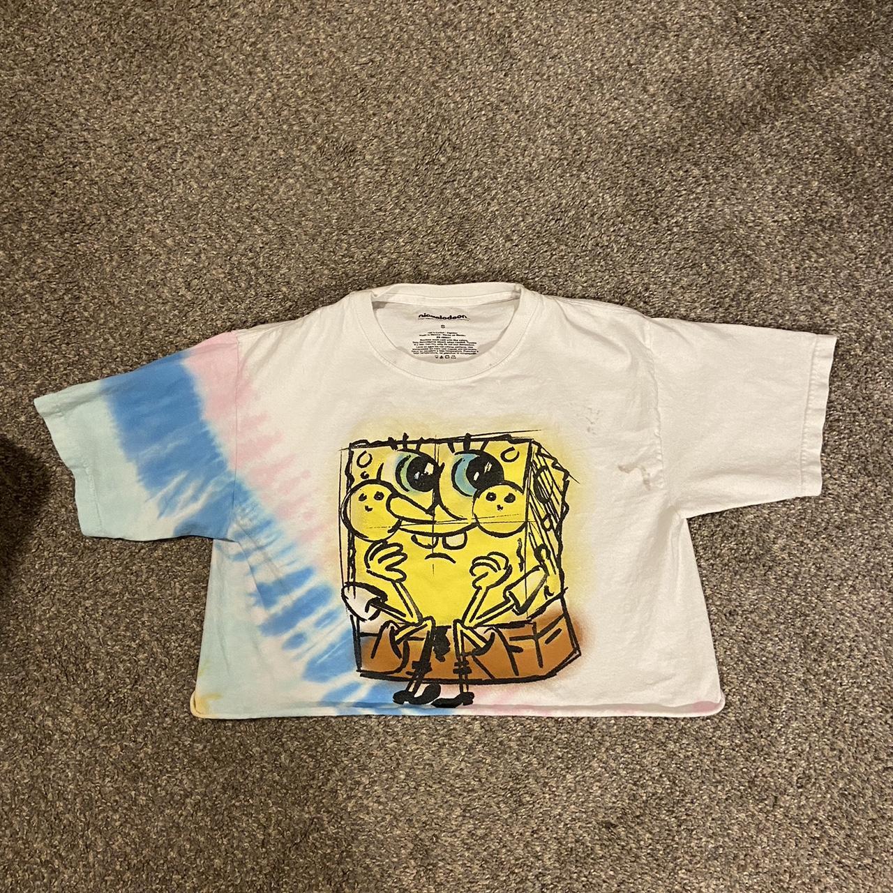 Nickelodeon Spongebob Crop top small stains - Depop