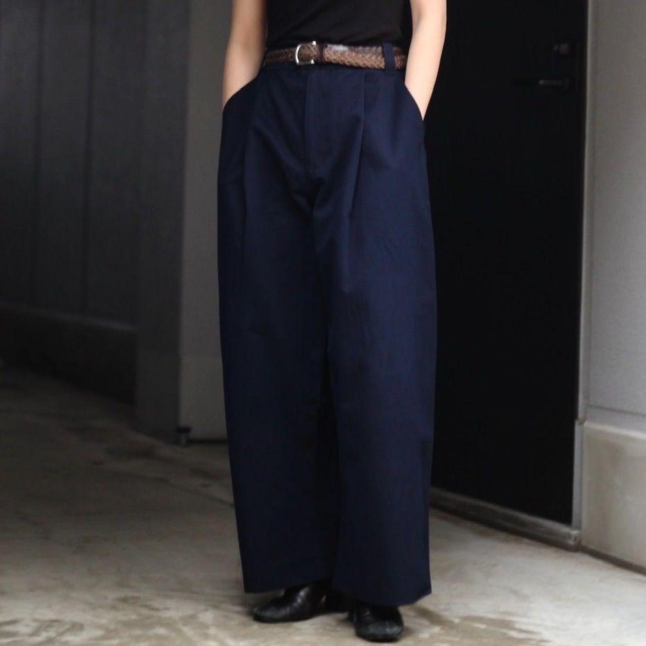 Studio Nicholson Sorte Trouser in navy. Size L.... - Depop