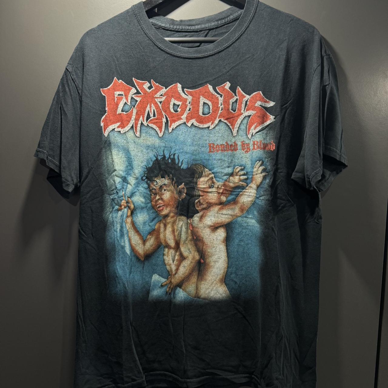 Exodus Bonded By Blood merch. Faded colour and print... - Depop