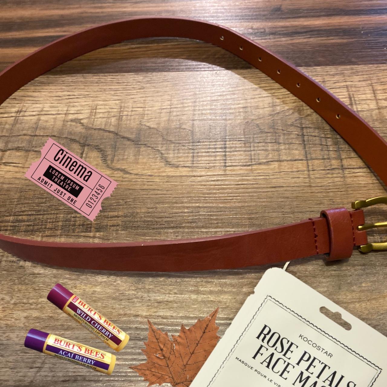 small women belt rust color gold buckle target - Depop