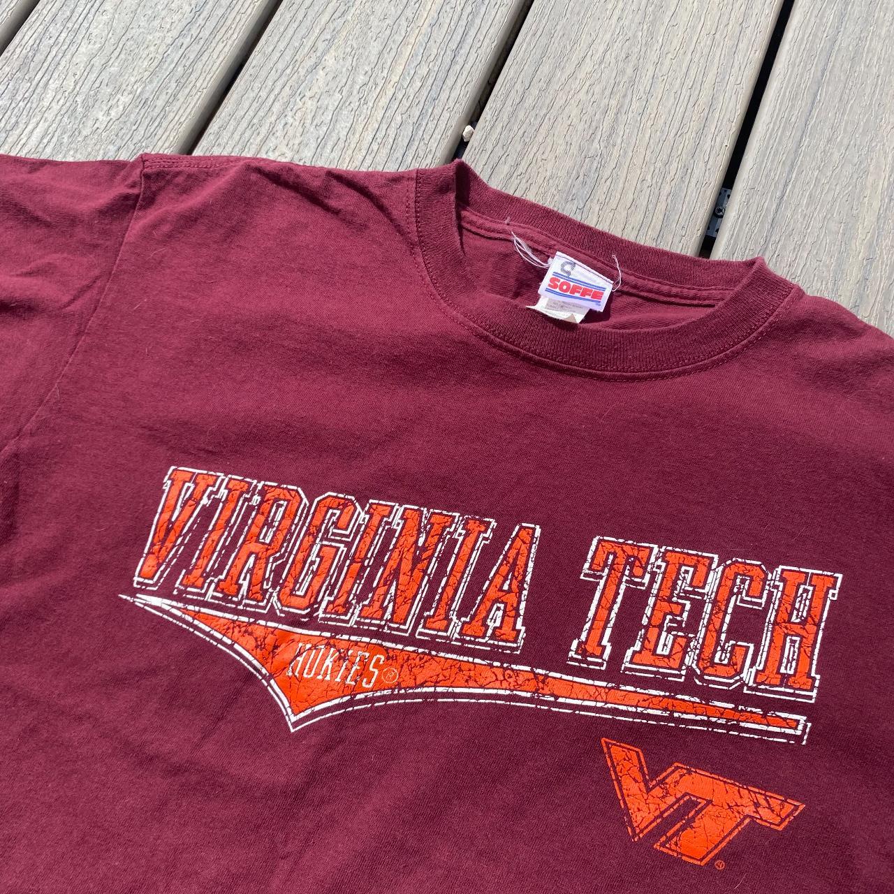 Vintage Virginia Tech T-shirt Mens Maroon Size... - Depop