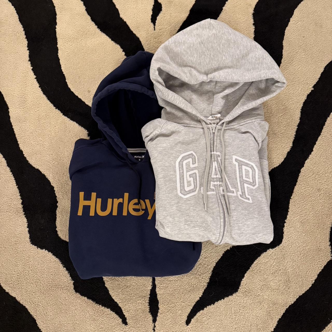 sweet navy hurley & grey gap hoodie bundle tags are... | Depop