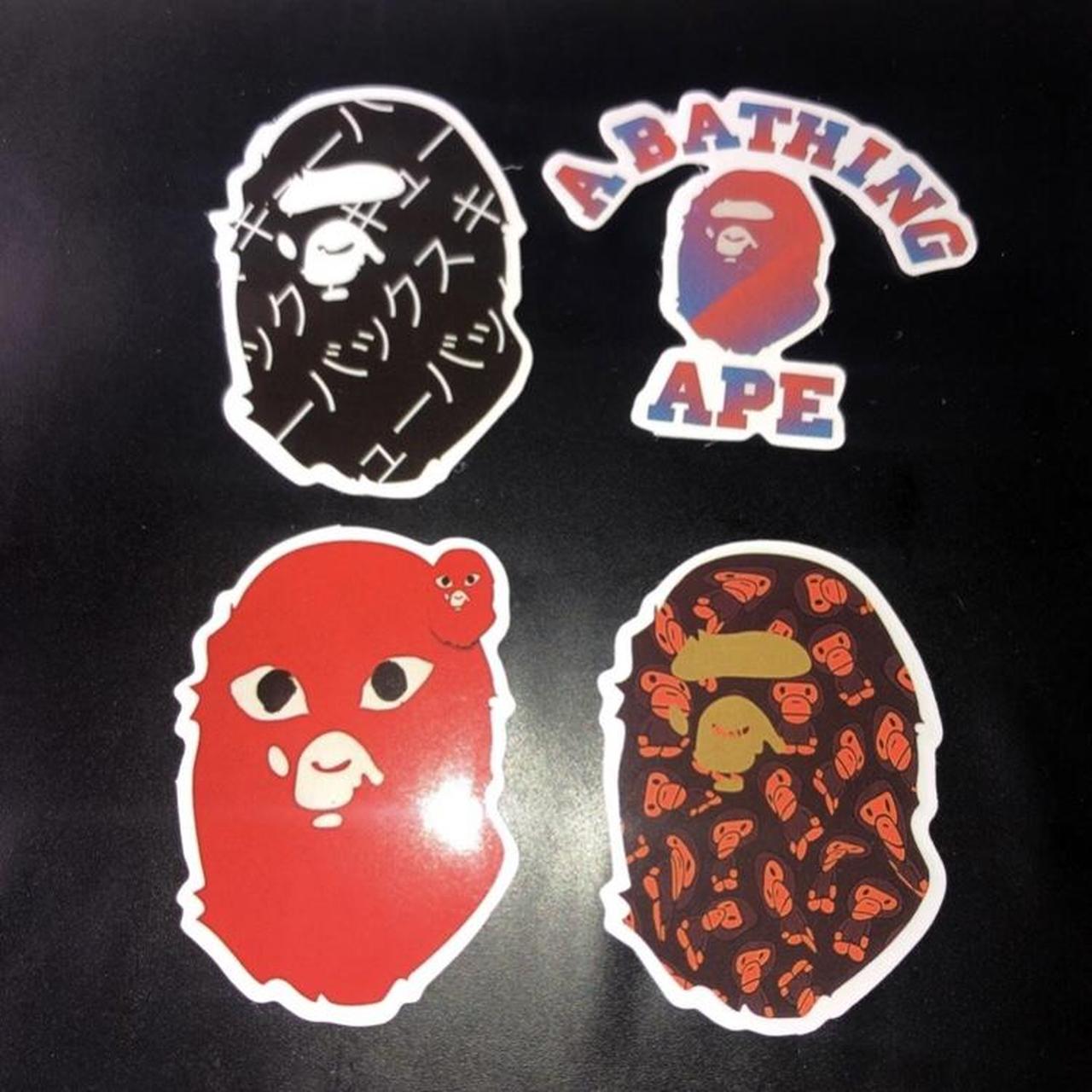 (4x) A Bathing Ape Bape Decal Stickers Red Mask,... - Depop