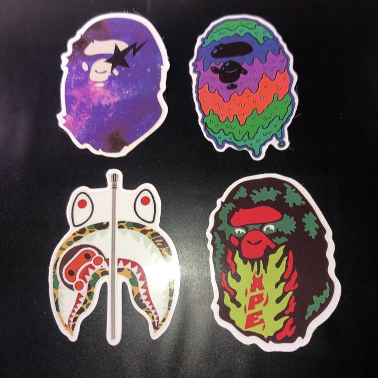 (4x) Bape Decal Stickers Space, Mouth, Camo, &... - Depop