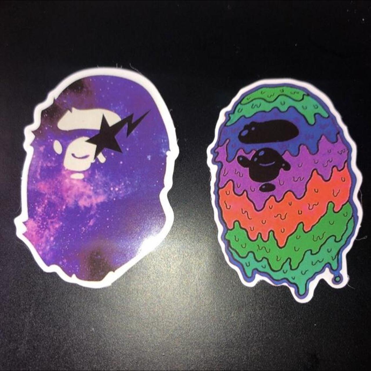 (4x) Bape Decal Stickers Space, Mouth, Camo, &... - Depop
