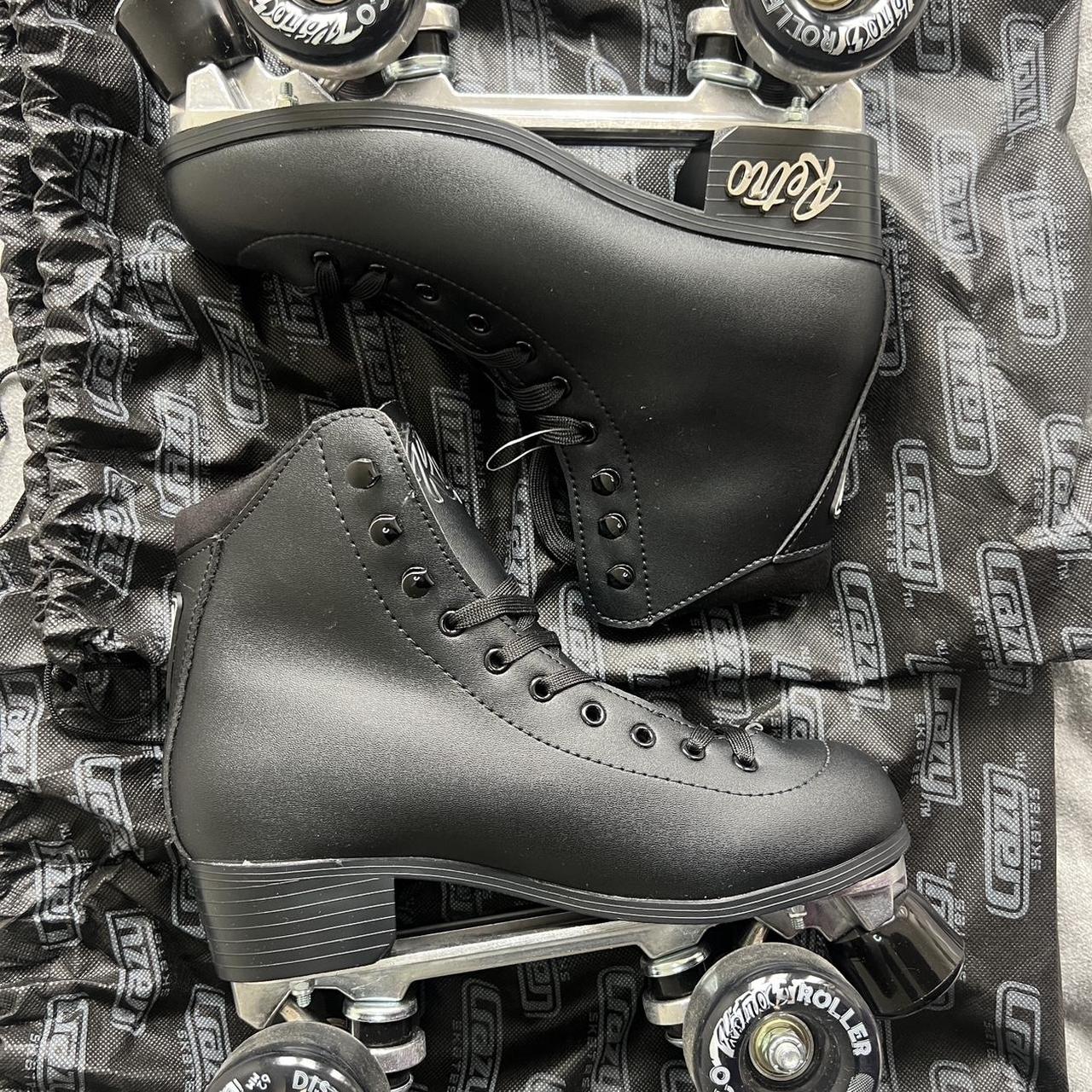 Crazy Skates retro roller skates in Black - Depop