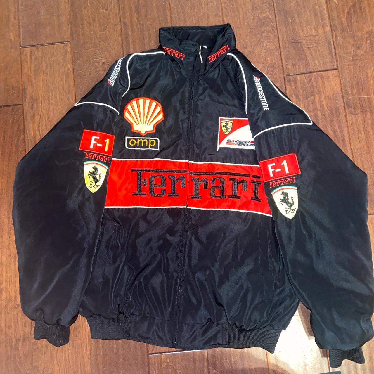 Ferrari Embroidered Racing Jacket Black Large brand... - Depop