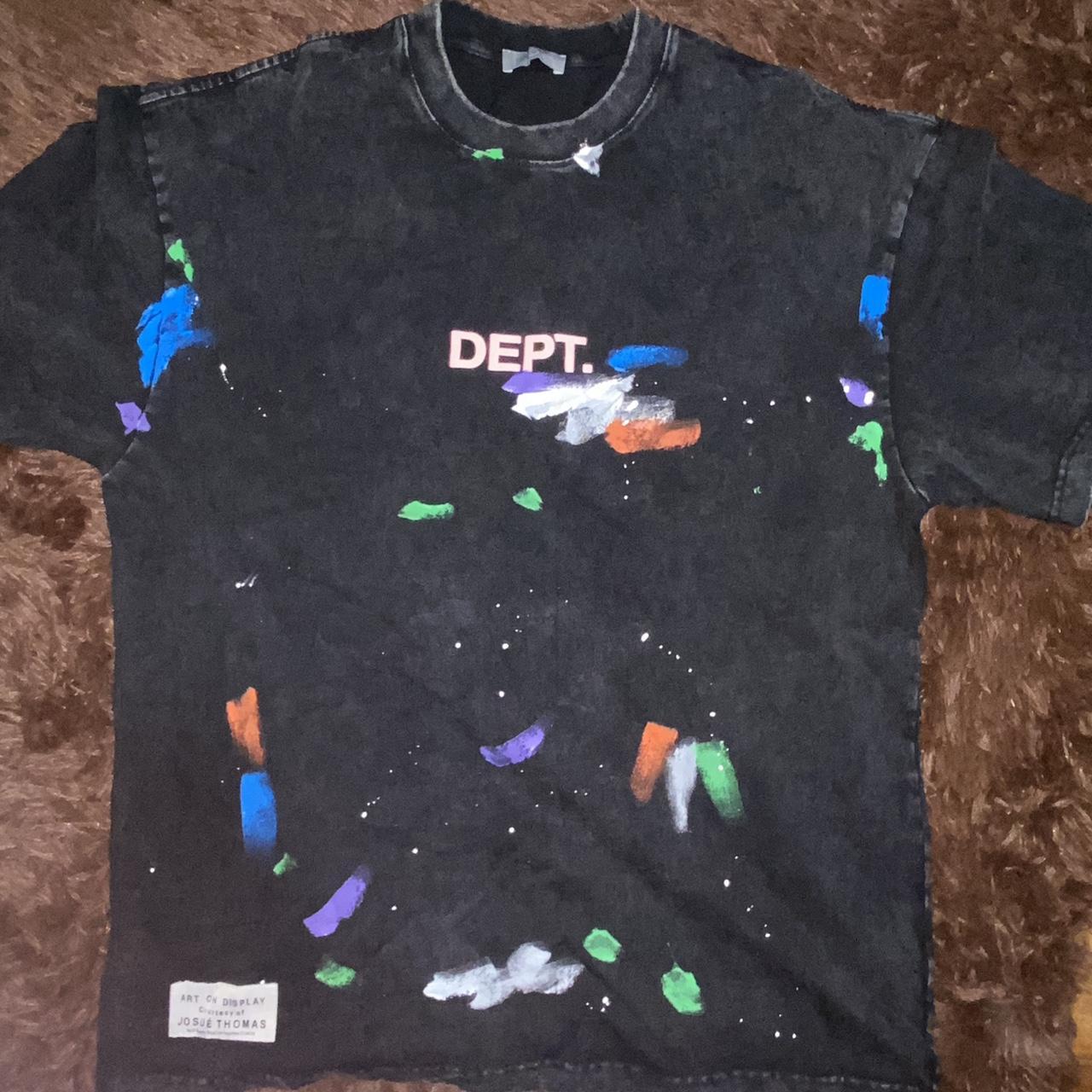 Gallery Department Paint Splatter Large Black Tee... - Depop