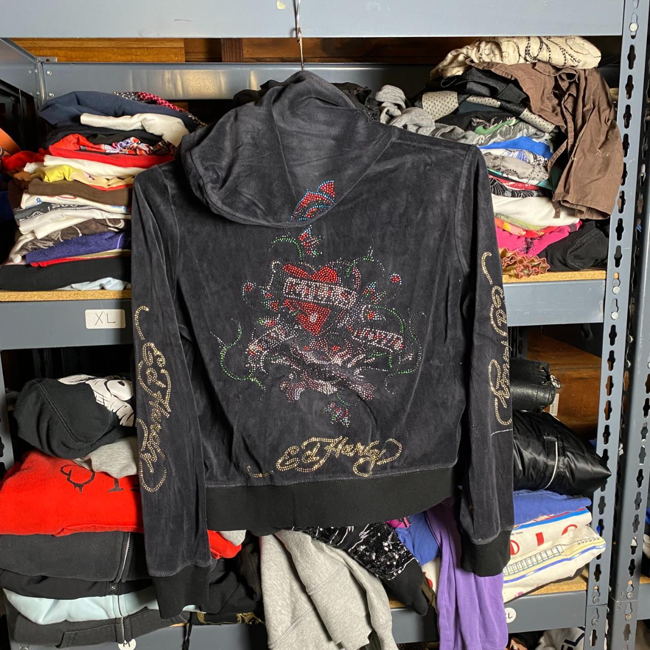 ed hardy y2k zip up rinstone hoodie #edhardy #y2k... - Depop