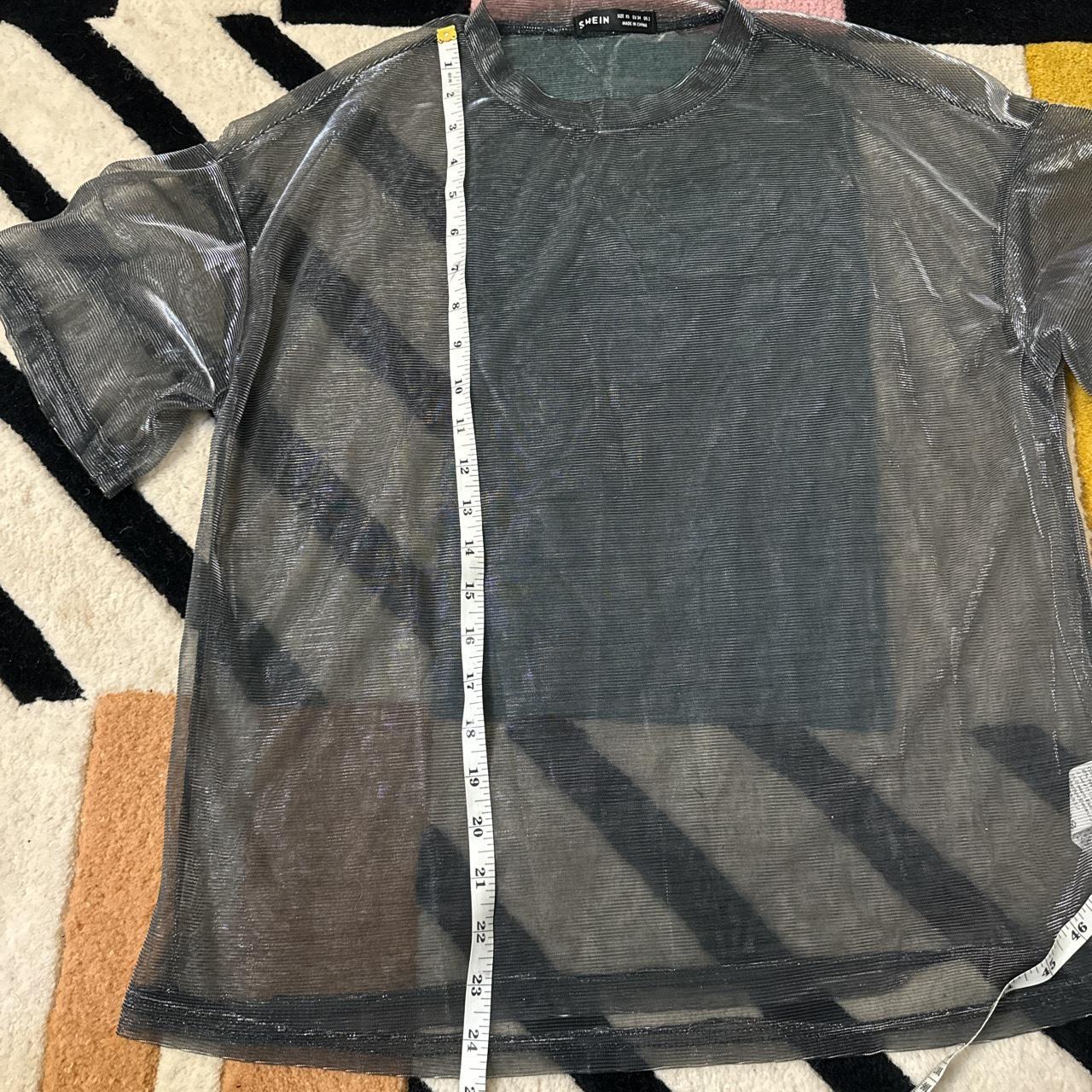 SHEIN translucent metallic silver T-shirt Brand new,... - Depop