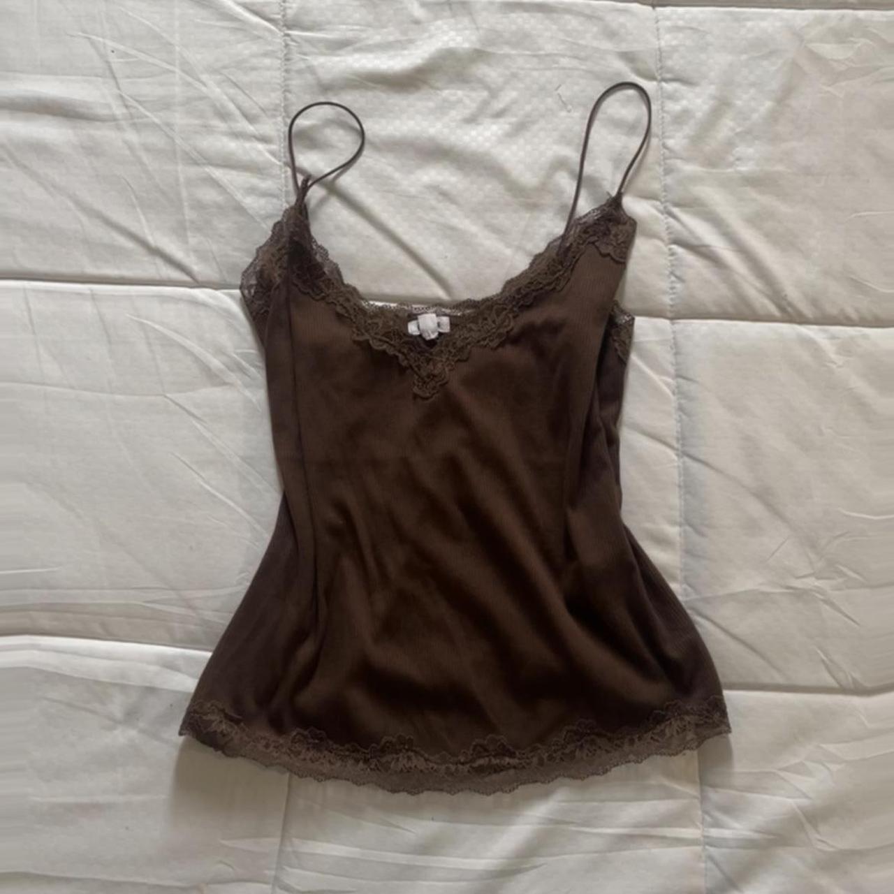 Garage Brown lace cami top #lacetop No flaws & good... - Depop