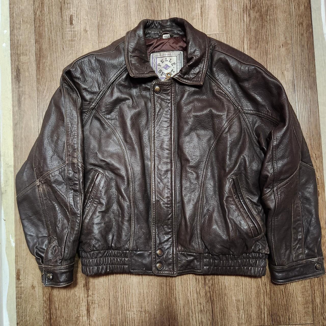 Vintage pelle sports leather jacket Size large has... - Depop