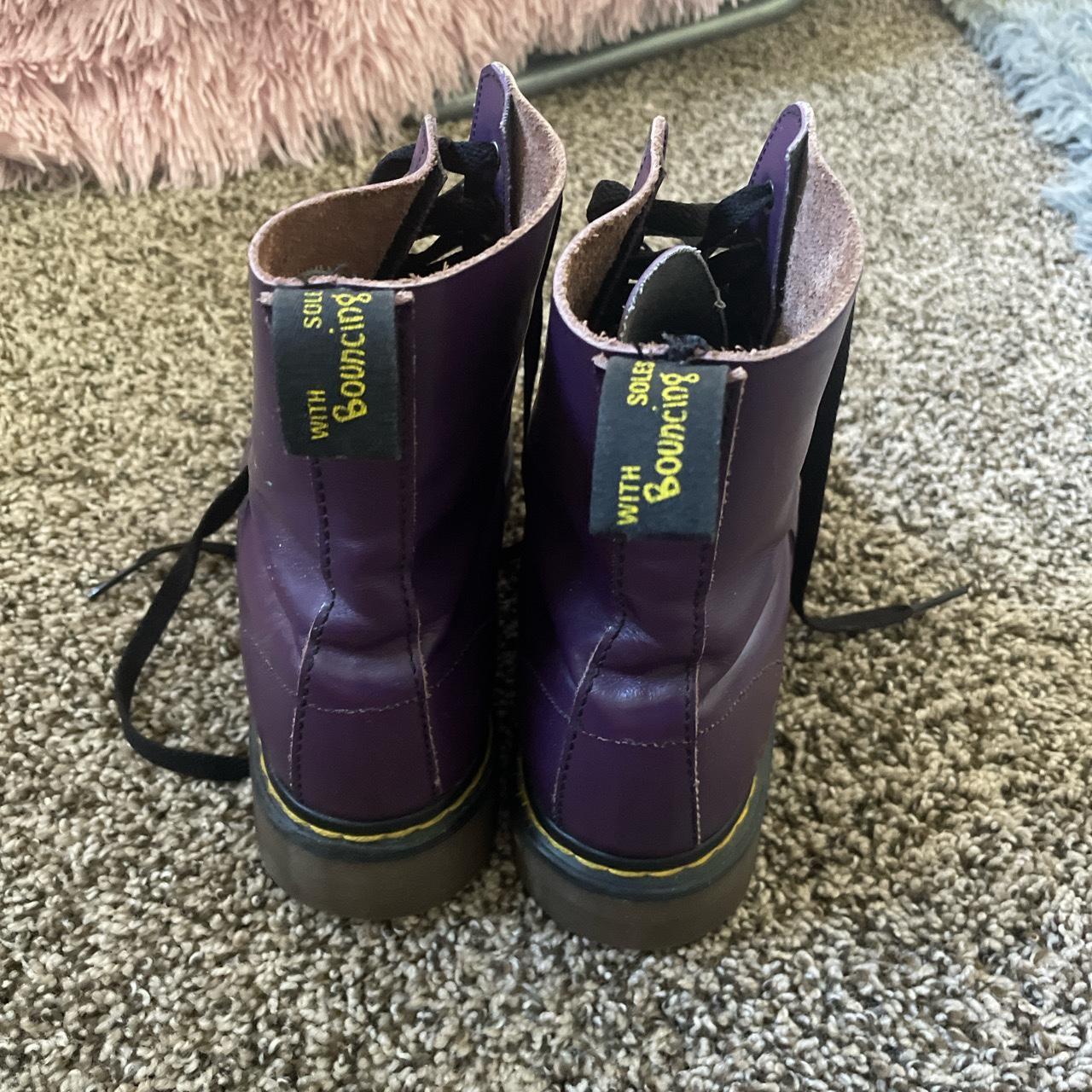 Purple, doc martins in good condition - Depop