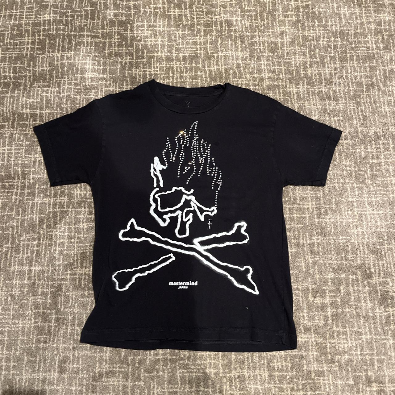 Travis Scott X Mastermind skull rhinestone tee.... - Depop