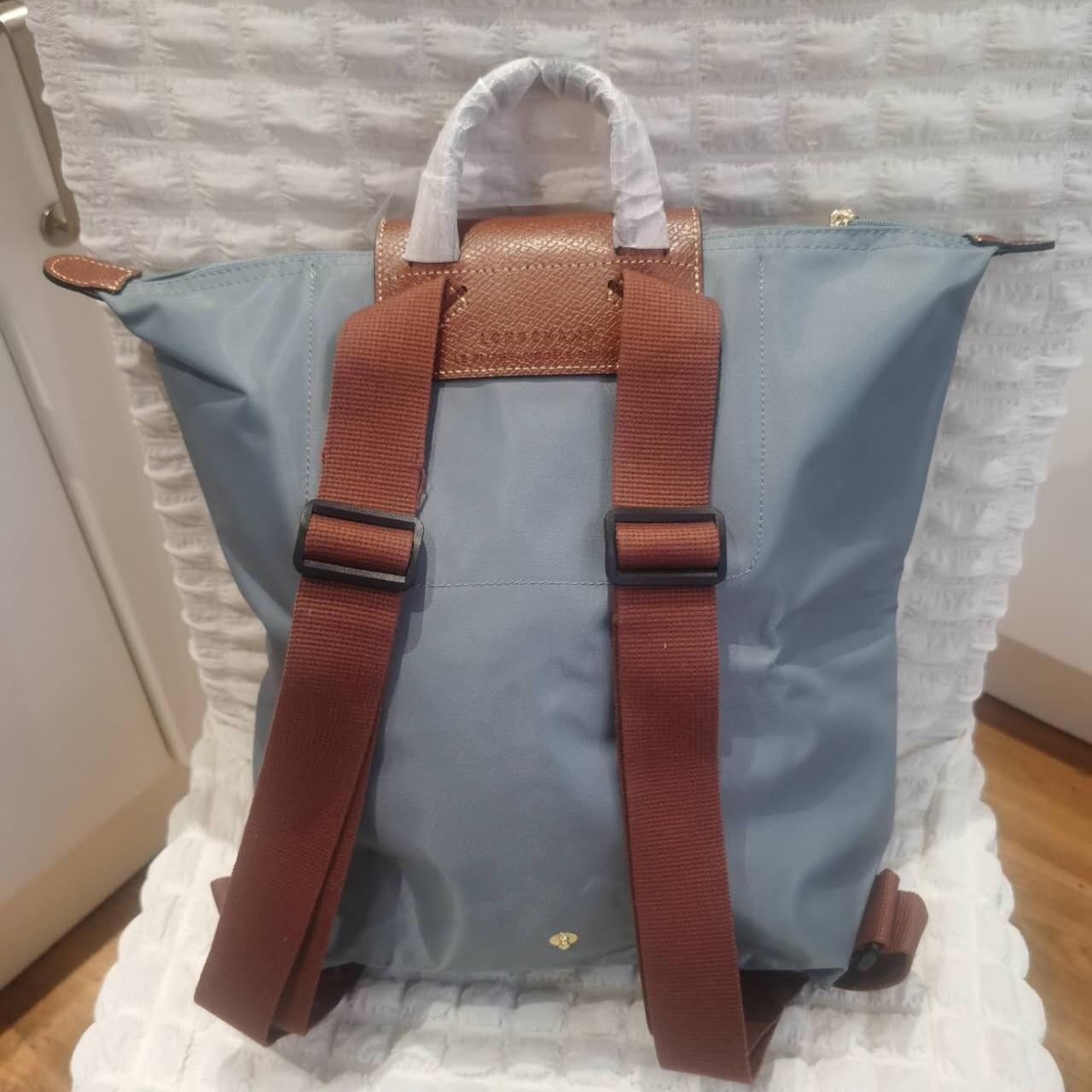 longchamp le pliage steel grey new season backpack | Depop