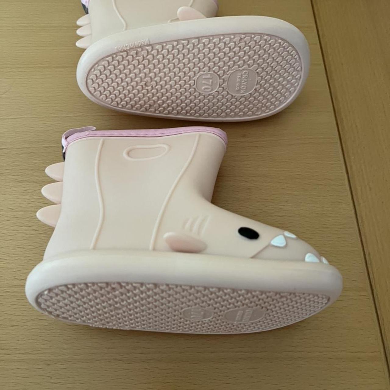 Kids wellies Crayon Friends shark design size 11.5... - Depop