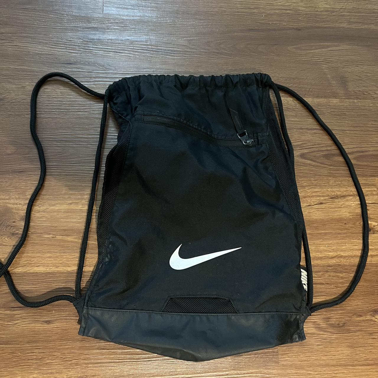 Black Nike canvas drawstring bag 18” long 13” wide - Depop