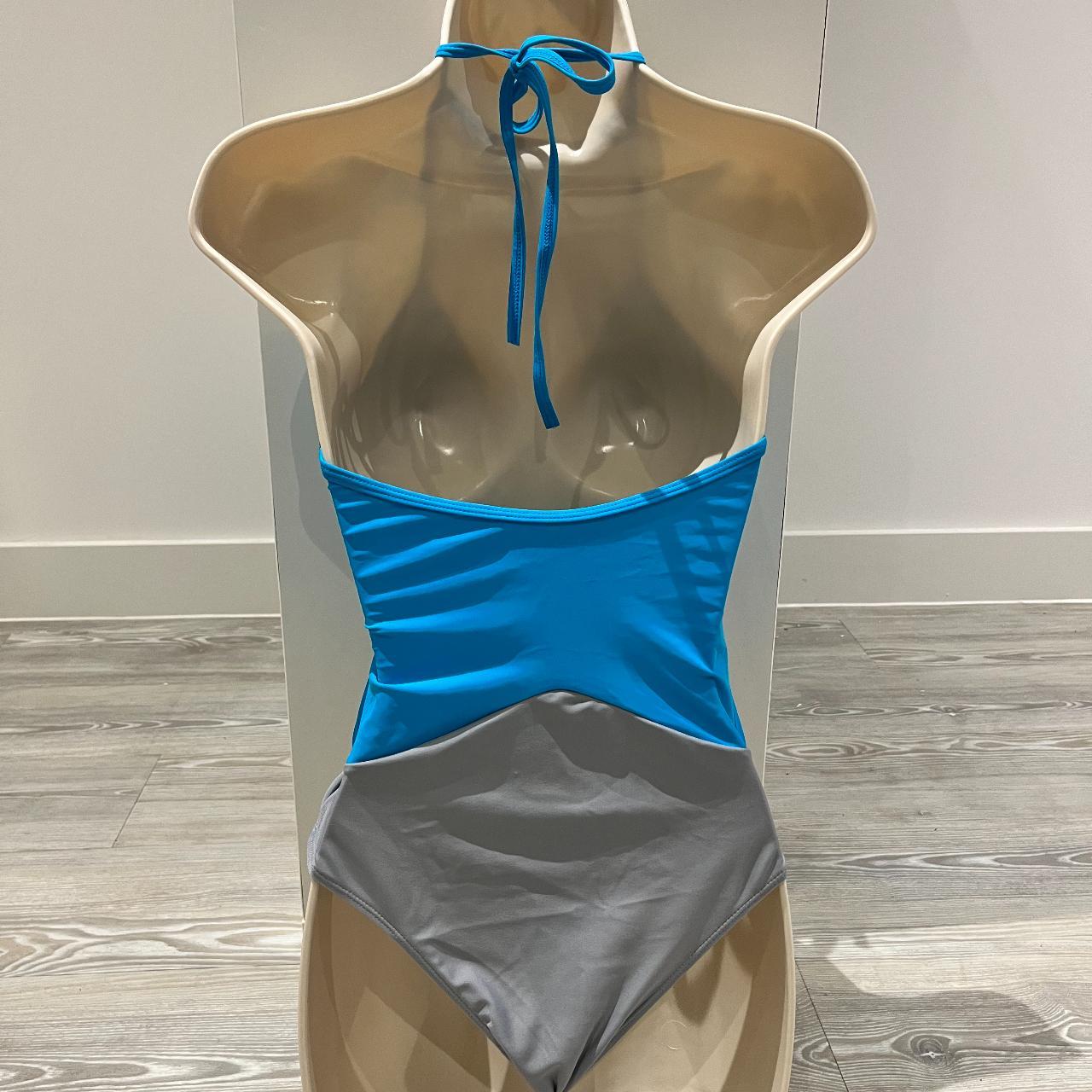 Blue and grey one piece women's swimsuit. New/Unused... - Depop