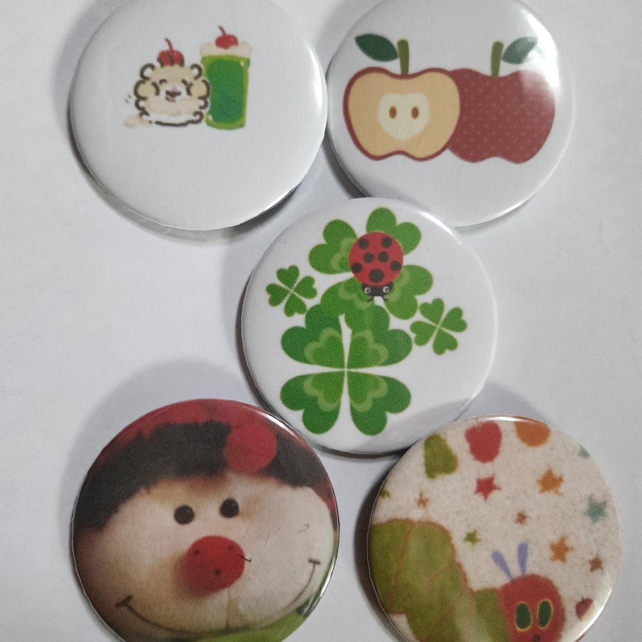 cute twee button pack of 5 #morikei #twee #apple | Depop