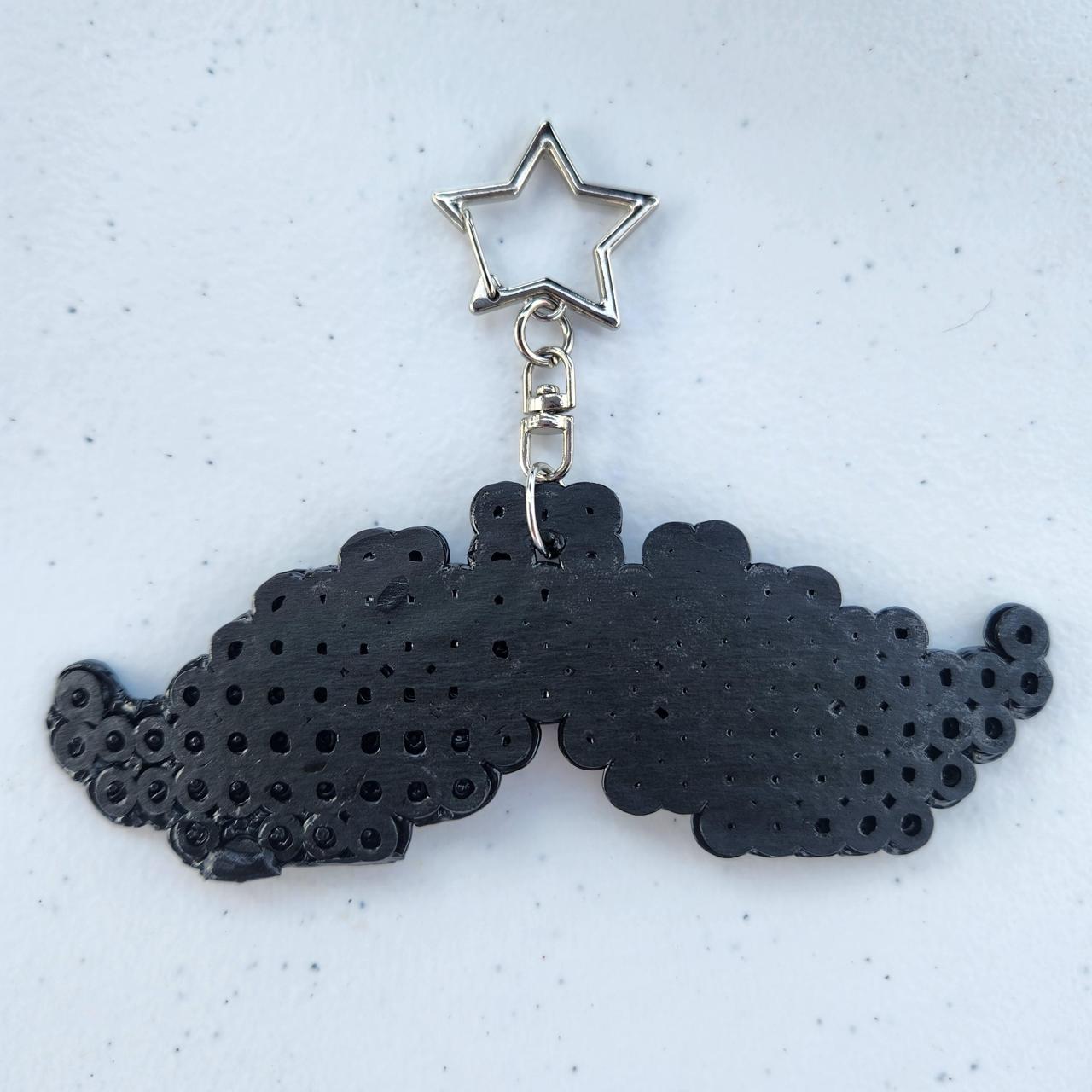 mustache star keychain made out of perler beads.... | Depop