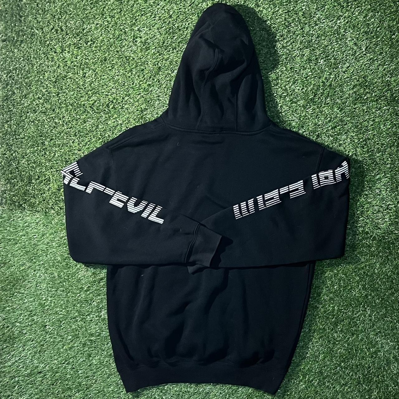 HALF EVIL BLACK HOODIE HALF EVIL “RACING”... - Depop