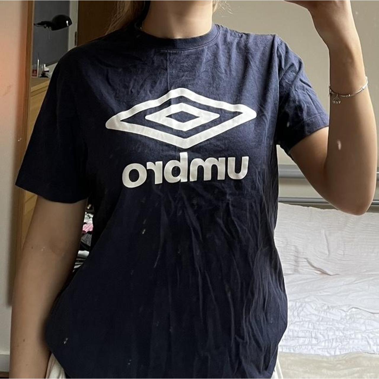 Vintage Umbro navy blue oversized T-shirt Shown on a... - Depop