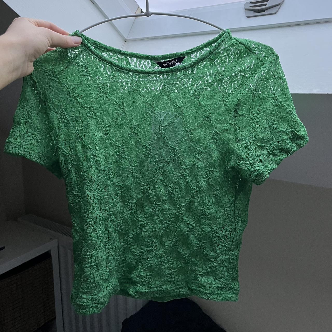 Monki green lace top Really nice colour Nice... - Depop