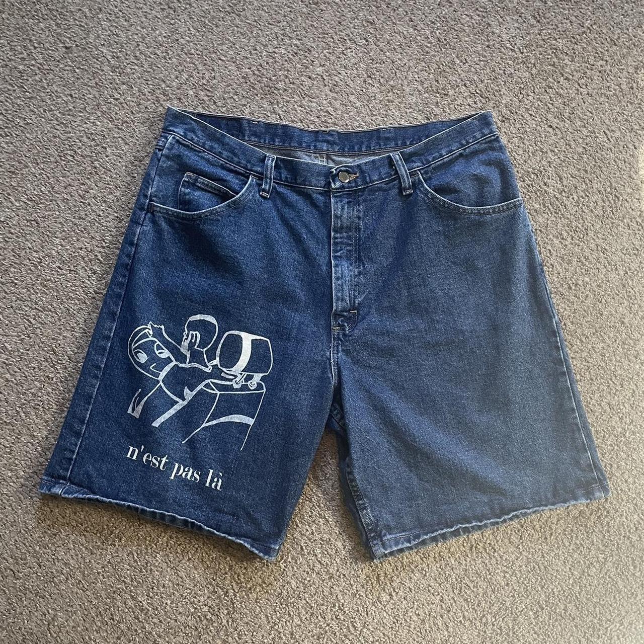 Custom print wrangler jorts Relaxed fit Size 38 $4... - Depop