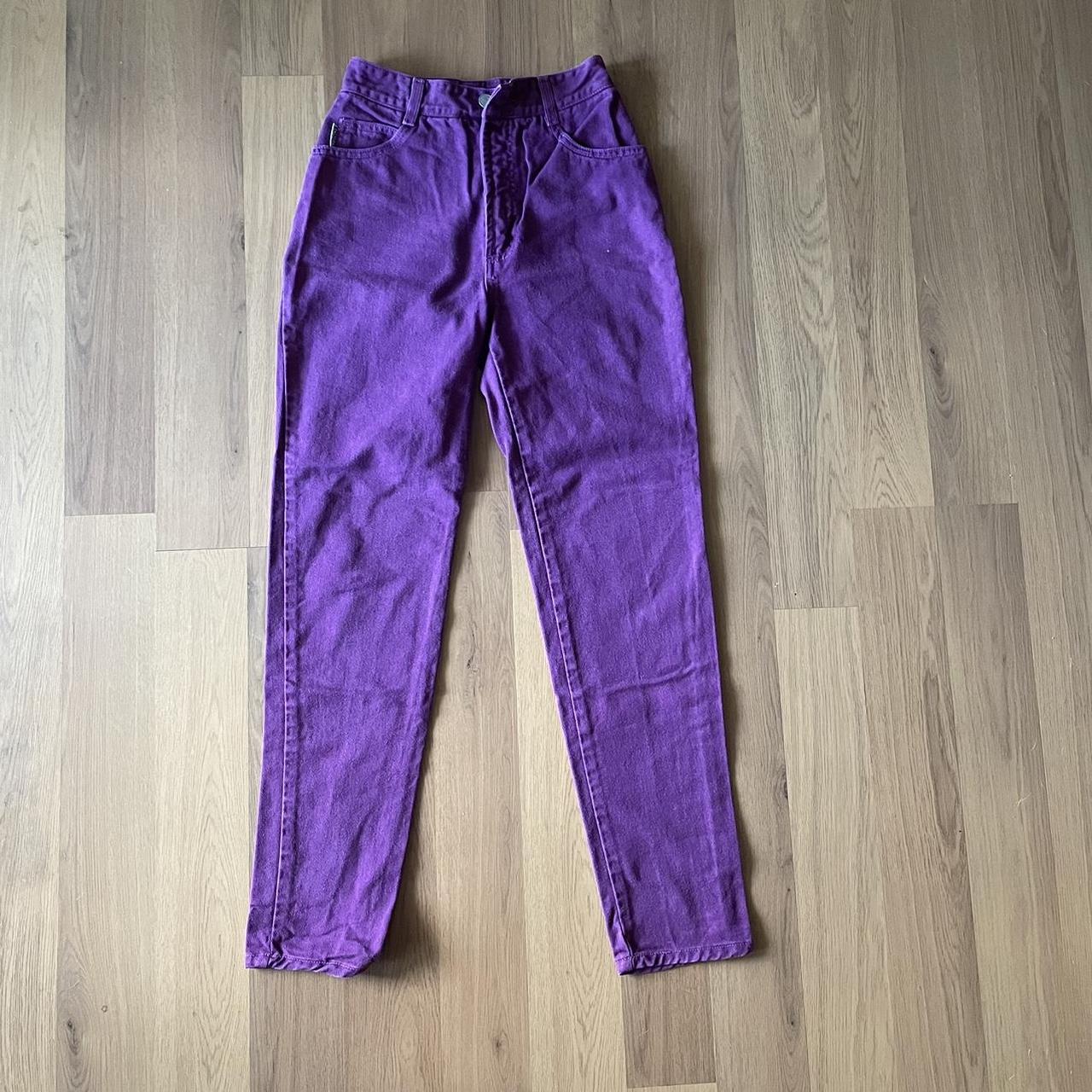 Vintage Y2K purple/burgundy bongo mid-rise skinny... - Depop