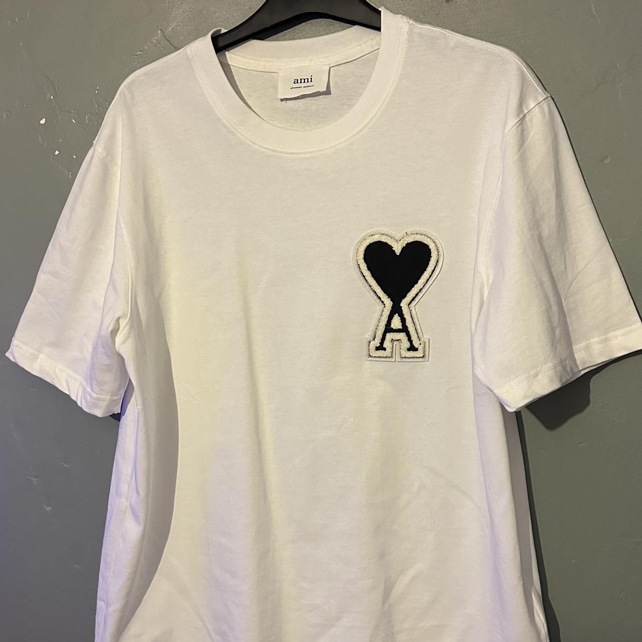 AMI Paris Boxy Logo tshirt White Ami Paris Top... - Depop