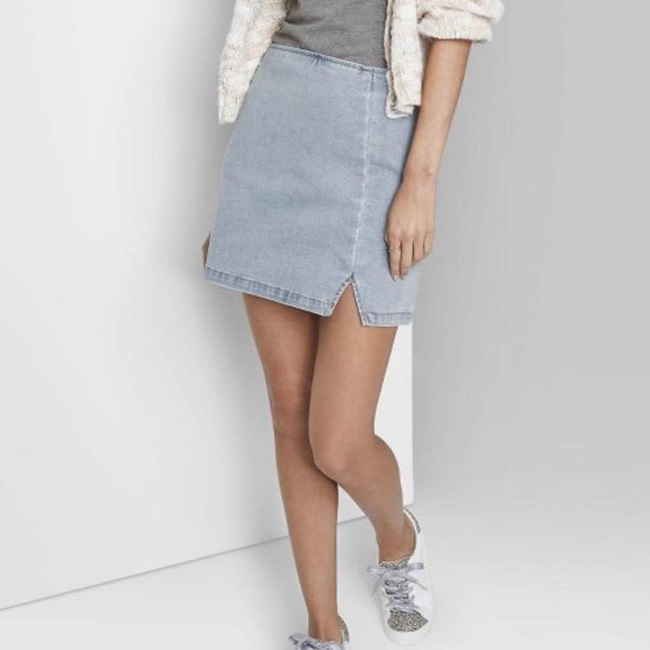 TARGET WILD AND FABLE DENIM MINI SKIRT NEVER WORN... - Depop