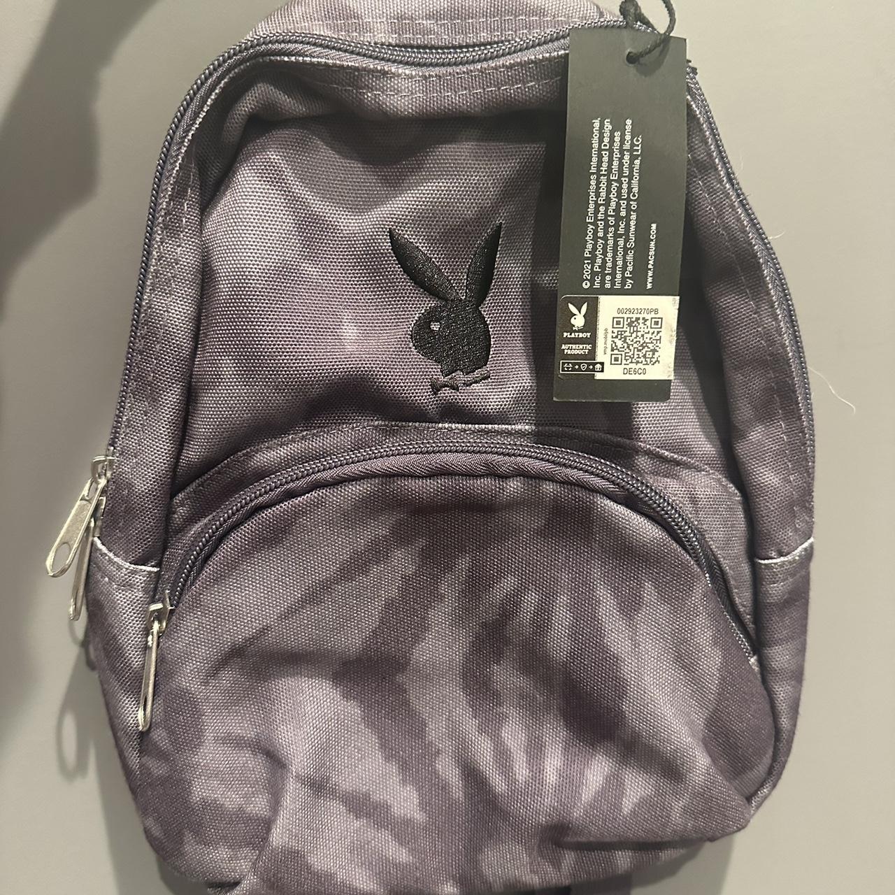 Purple tie dye playboy mini backpack NWT never used... | Depop