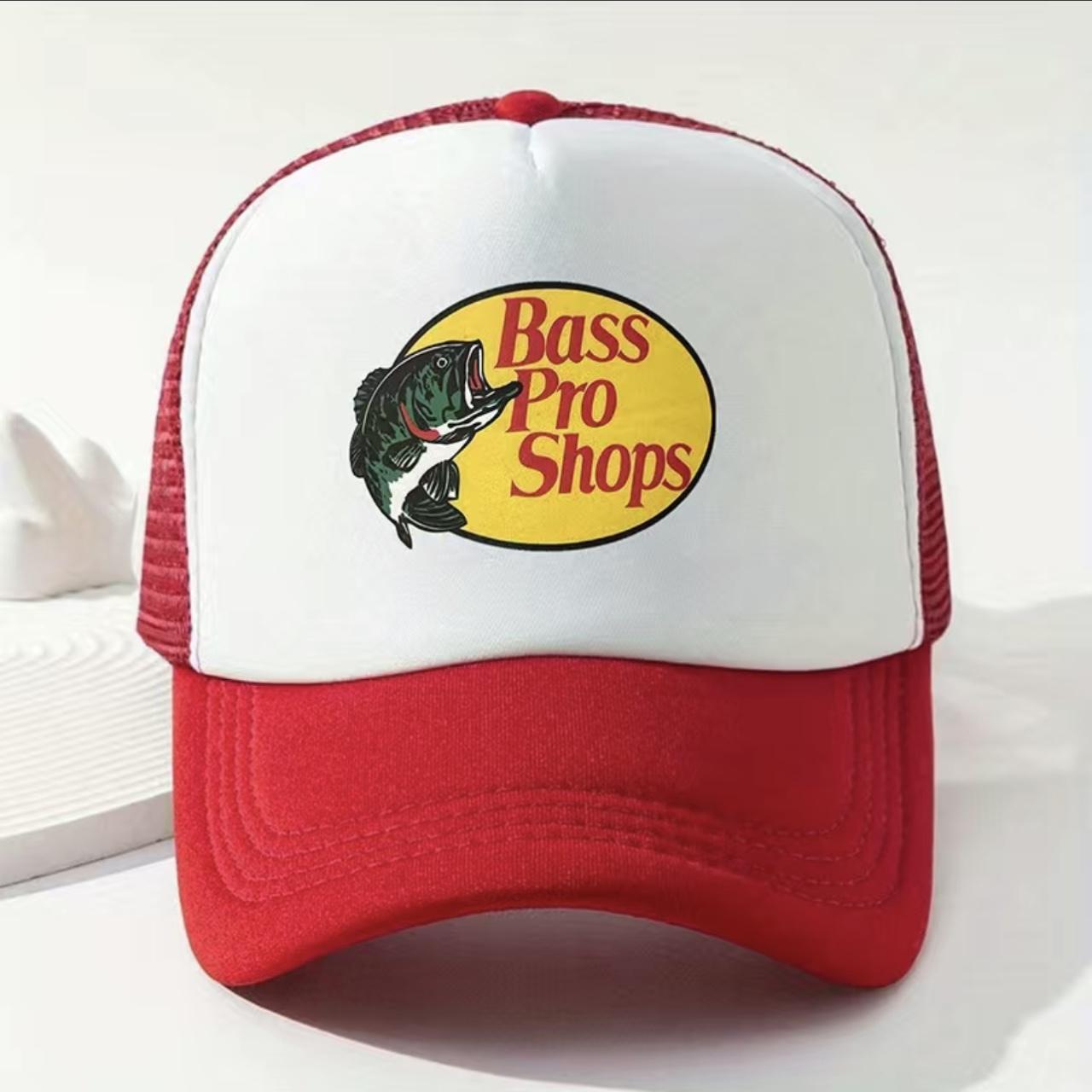 Bass Pro Shop Hat Snap Back {Red}{White} color way... - Depop