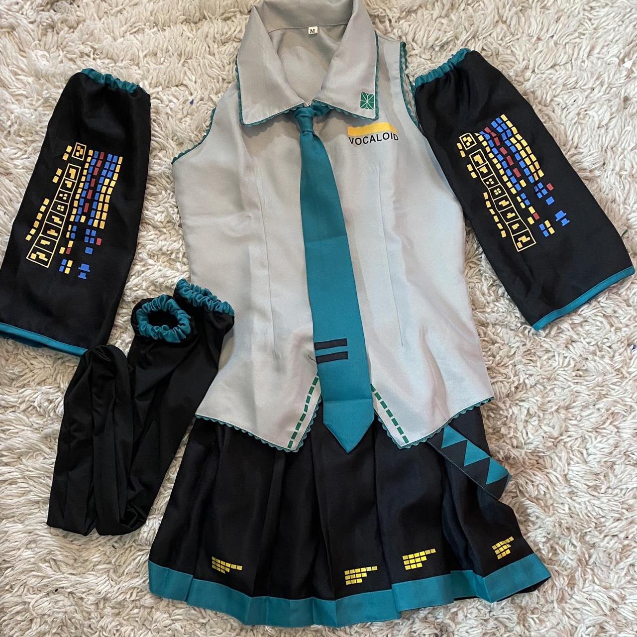 Hatsune Miku cosplay. Includes shirt, tie, belt,... - Depop